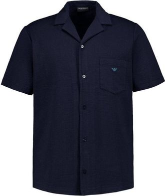 Emporio Armani Herren Schlafanz&uuml;ge blau Jersey-Baumwolle unifarben