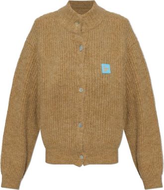 American Vintage Femme, Pulls, Vert, Taille: 38 FR Cardigan avec Patch