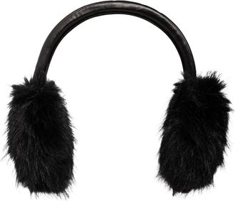 Balenciaga Pelz-Ohrensch&uuml;tzer mit Logo - - Accessories - Damen - Schwarzk - ONE SIZE