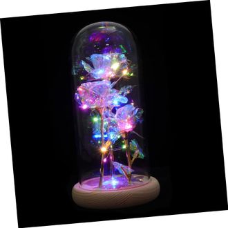 Cabilock 1Stk Rosenlaterne Kerzenlicht w&auml;rmer Lampe LED einzigartig Girlande b&uuml;ro Dekoration b&uuml;rodekoration Glaskuppel mit gef&auml;lschter zart leuchtende Glaskupp