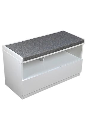 Xora Garderobenbank, Grau, Wei&szlig;, Textil, 1-Sitzer, 1 Schublade(n) Schubladen, F&uuml;llung: Schaumstoff, 80x45x36 cm, Bsci, Garderobe, Garderobenb&auml;nke