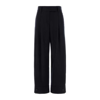 Alanui Hose aus reiner Schurwolle mit Falten - - Trousers - Damen - Blau - XL