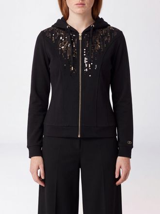 Liu Jo Sweat &agrave; capuche zipp&eacute; en jersey avec sequins et broderies