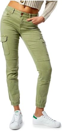 Only Only, Femme, Jeans, Vert, Taille: 38 FR Pantalon Cargo en Coton avec Multiples Poches