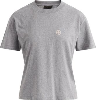 Anine Bing Femme, Tops, Gris, Taille: 36 FR Walker Tee Soft Stencil