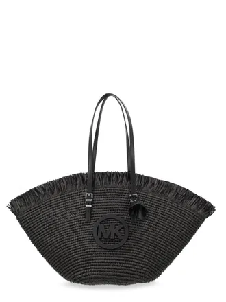 Michael Michael Kors Womens Tote Bag Lg Fan Black Polypropylene Shoulder