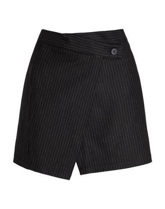 8 by YOOX PINSTRIPED COTTON TWILL MINI SKIRT
