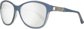 Guess Femme, Accessoires, Bleu, Taille: ONE Size Lunettes de soleil oeil-de-chat avec d&eacute;tail de cha&icirc;ne