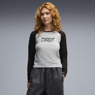 Puma T-shirt slim &agrave; manches longues PUMA x POWERPUFF GIRLS Femme, V&ecirc;tements, Gris, XXS