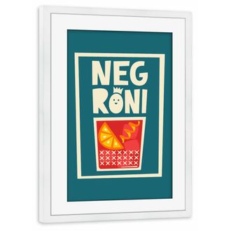 artboxONE Poster mit Rahmen wei&szlig; 60x40 cm Negroni (No.2) von Man ON The Milky Way - gerahmtes Poster