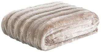 Brandsseller Couverture Douillette en Imitation Fourrure de Vison Plaid de Canapé Couvre-lit Chaud et Doux - 150 x 200 cm Taupe/Beige