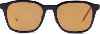 Thom Browne Sonnenbrille mit eckigem Gestell - Schwarz