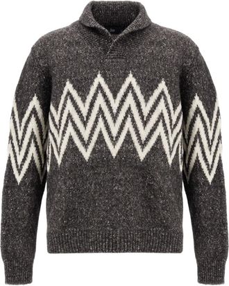 Herno pull à motif zig-zag - Gris