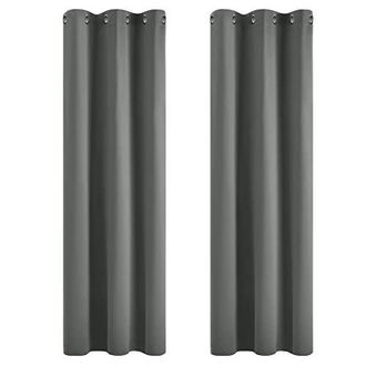 Deconovo Rideau Occultant Thermiques Anti Froid, Double Rideau Isolant Anti-Bruit, &Eacute;conomie d&Eacute;nergie, Id&eacute;al pour Chambre et Salon, 107x242 CM (Largeur x Hauteu