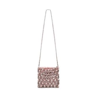 Self Portrait Crystal Chainmail Mini Bag - - Bags - Damen - Rosa - ONE SIZE
