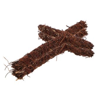 BESPORTBLE 2 St&uuml;ck Rattan Kreuz Wandbehang Katholisches Kruzifix Handgefertigte Kreuzf&ouml;rmige Dekoration f&uuml;r Tisch und Wand H&auml;ngedekor f&uuml;r Innen und Au&szlig;en