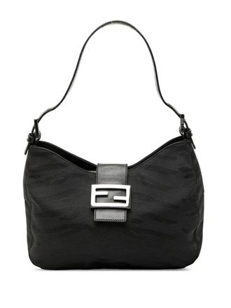 Fendi sac port&eacute; &eacute;paule en toile &agrave; imprim&eacute; z&eacute;br&eacute; (2000-2010) - Noir