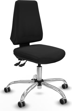 Piqueras y Crespo Elche Gepolsterter Stuhl, schwarz, ohne Armlehnen, ausgestattet mit Asincro und Schaumstoff. 65 mm Rollen, Parkett, Schwarz