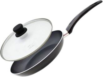 ELO 9801150 Bratpfanne, antihaftbeschichtet, 32 cm Durchmesser, Bratpfanne, geeignet f&uuml;r alle Herdarten, Deckel, T&ouml;pfe und Pfannen, Aluminium, Schwarz, Gl