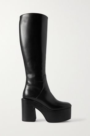 Dries Van Noten Bottes Plates-formes En Cuir - Noir