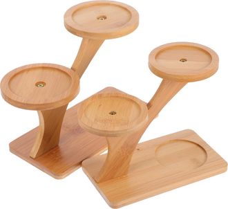 Angoily 2 x Bambus-Pflanzenst&auml;nder, Tischplatte, Sukkulentenst&auml;nder, 3 Ebenen, Fensterbank, Pflanzenregal, Schreibtisch, Blumentopfhalter f&uuml;r Zimmerpflanzen