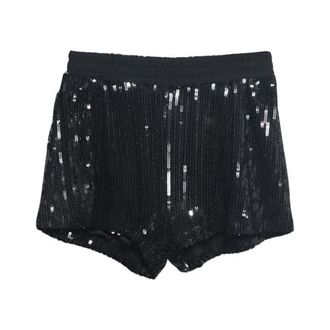 Generic D&eacute;guisement 2026 pour fille - Patchwork paillet&eacute; - Taille &eacute;lastique - Pantalon court con&ccedil;u pour amincir les jambes larges, Noir, Taille unique
