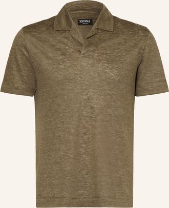 Ermenegildo Zegna Zegna Jersey-Poloshirt Aus Leinen braun