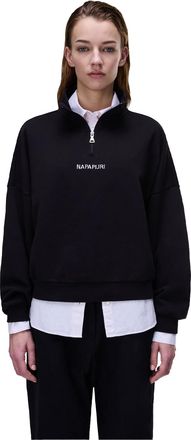 Napapijri Almas Sweatshirt f&uuml;r Damen, mit kurzem Rei&szlig;verschluss (Schwarz)