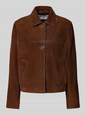 Jake*s Lederjacke mit Eingrifftaschen