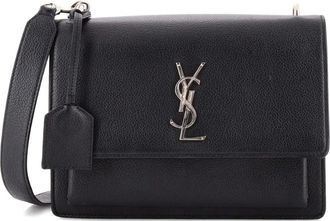 Saint Laurent Sunset Satchel Leather Medium crossbody bag - Schwarz