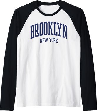Trendy Apparel Brooklyn New York Collegiate Bold Text Raglan