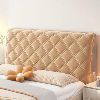 Generic Dicke Gesteppte staubdichte Schutzh&uuml;lle aus dickem Samt BBB f&uuml;r Doppelbett Einzel Kingsize Betten Bettkopfteil Bezug mit Tasche f&uuml;r Schlafzimmerdekora