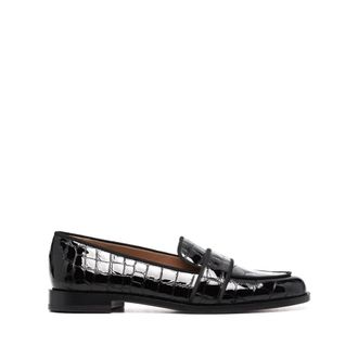 Aquazzura Elegante Schwarze Leder Loafers - - Shoes - Damen - Schwarzk - 38 EU