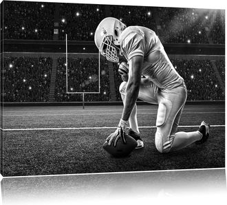 Pixxprint Football-Spieler, Größe: 80x60cm, Leinwandbild, fertig gespannt, Wandbild, Dekoration, Kunstdruck, kein Poster