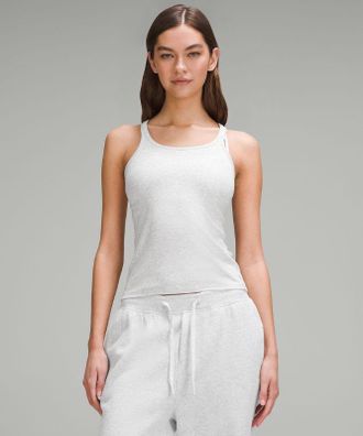 lululemon Eng anliegendes Racerback-Tanktop mit schmalen Tr&auml;gern f&uuml;r Frauen - Gr&ouml;&szlig;e 14 in Heathered Core Ultra Light Grey