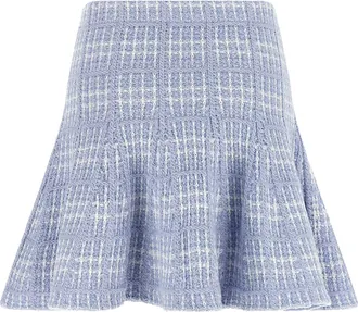 Self Portrait Womens Blue Cotton Long Skirt