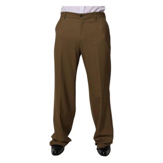 Dolce & Gabbana Braune formelle Hose aus Wolle mit geradem Schnitt - - Trousers - Herren - Braun - M