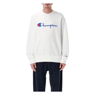 Champion Logo Rundhals-Sweatshirt - - Sweatshirts & Hoodies - Herren - Wei&szlig; - L
