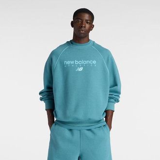 New Balance Herren Trackside Fleece Crew in Blau, Poly Fleece, Gr&ouml;&szlig;e 2XL