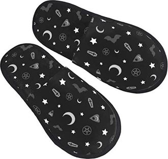 Generic Chaussons Femme Homme Gothique Occulte Chausson DHiver Confortable Chaussures Antid&eacute;rapant Chaussures DInt&eacute;rieur Pour Voyager H&ocirc;tel Int&eacute;rieur M