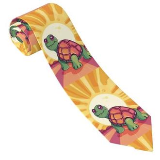 Generic Cravate de mariage, Tortue au soleil, officielle Cravate Homme Mariage, Impression Cravates en soie pour C&eacute;r&eacute;monie, D&eacute;contract&eacute;, F&ecirc;te