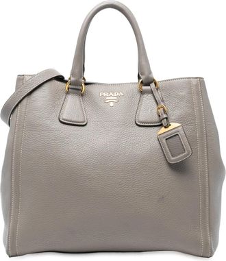 Prada Hobo Bags - Vitello Daino Open Convertible Tote - Gr. unisize - in Grau - für Damen
