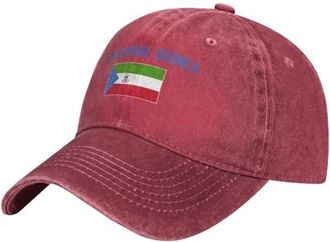 Generic Sun Protection Casquettes Drapeau Vintage De Guin&eacute;e &Eacute;quatoriale Classique Baseball Casquette Casual Visiere pour Course Ext&eacute;rieur Randonn&eacute;e