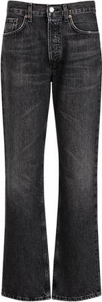 A Gold E Jean droit Lana taille haute en denim de coton