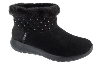 Skechers Damen-Stiefeletten, freih&auml;ndig, f&uuml;r unterwegs, Joy-Cozy Shimmer, Schwarz/Schwarz, 39 EU