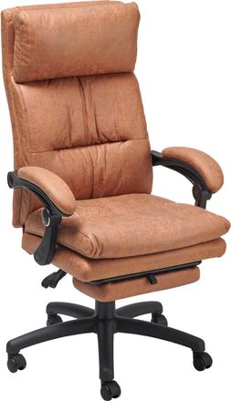 MID.YOU Mid.you Chefsessel, Braun, Holz, Metall, Kunststoff, Textil, Pappel, Sperrholz, Drehkreuz, 66x114 - 122x71.5 cm, Sitzfl&auml;che 360&deg; drehbar, Arbeitszimme