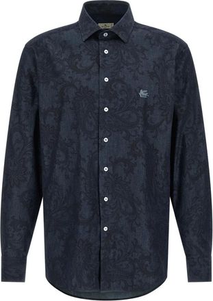 Etro Homme, Chemises, Bleu, Taille: XL Paisley Ramage Shirt