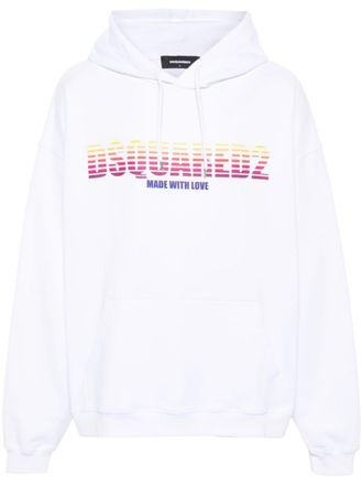 Dsquared2 hoodie en coton à logo imprimé - Blanc