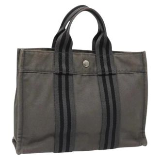 Herm&egrave;s Pre-owned Vintage Canvas Handtasche - - Pre-owned - Damen - Grau - ONE SIZE