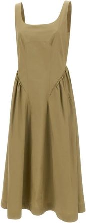 Marella Femme, Robes, Vert, Taille: 42 FR Robe Popeline Ajust&eacute;e